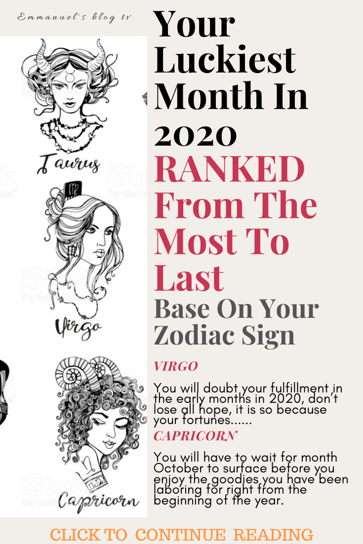 Your Luckiest Month In 2020 RANKED From The Most To Last Base On Your ...