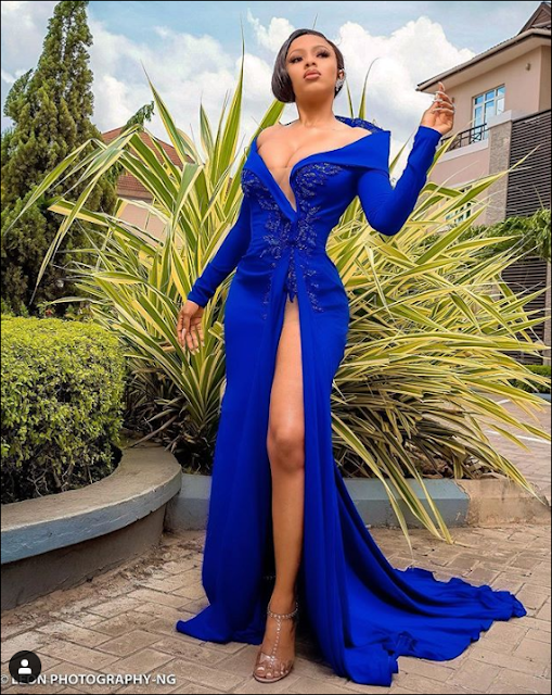 BBN star, Mercy Eke dazzles in Blue (photos)
