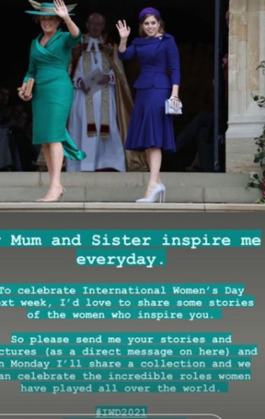 Princess Eugenie dedicates a heartfelt post to her mother, Sarah ...