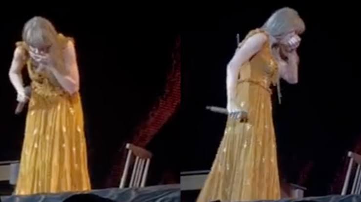 Taylor Swift accidentally swallows a BUG in the middle of concert