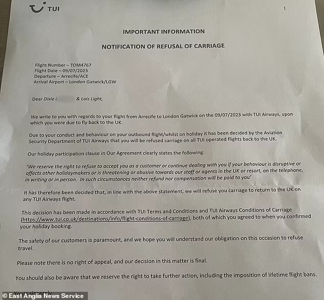 Wrongly accused young couple BANNED from flying home