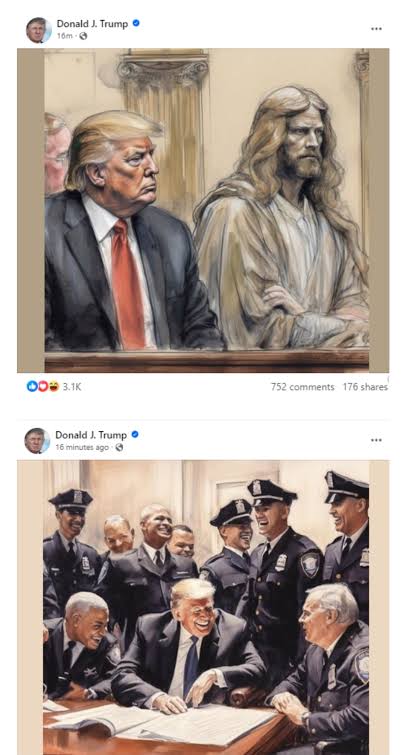 AGAIN! Trump shares court sketch of him sitting next to 'Jesus'