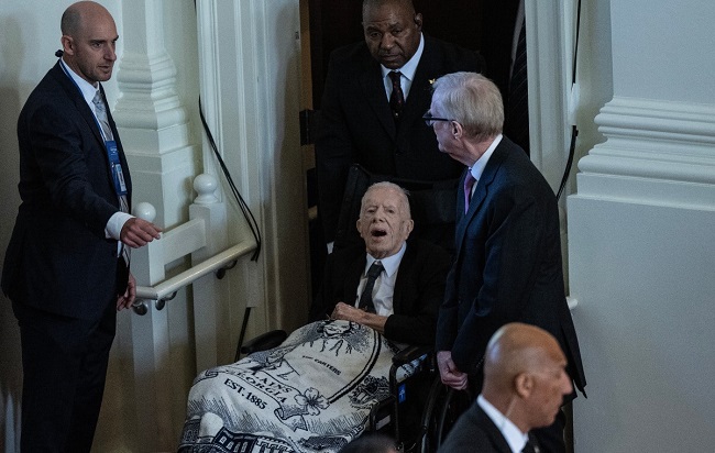 Jimmy Carter, 99, Arrives To Say Goodbye To Beloved Wife Rosalynn: Former President Joined By ...