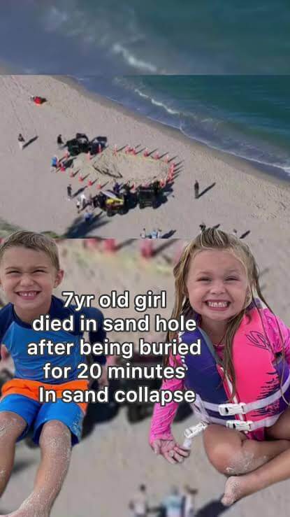 Girl, 7, BURIED ALIVE while digging sand hold on Florida beach 'tried ...