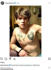 Sharon Stone shares rare snap of tattooed son Roan, 23. REVEALS she's ...