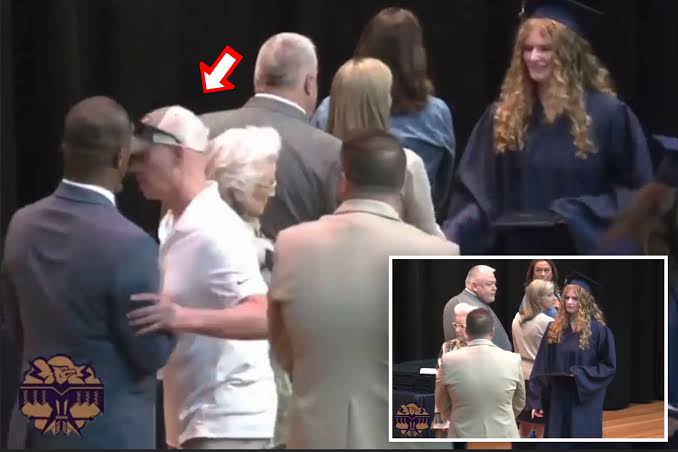 White dad storms stage DURING Graduation Ceremony to block daughter from shaking Black ...